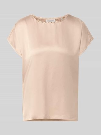 Christian Berg T-Shirt aus Satin mit H&auml;kelspitze