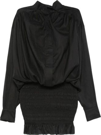 Andamane Femme, Robes, Noir, Taille: 38 FR Rania Shirred Mini Dress