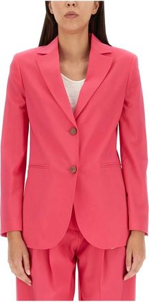 Alysi Femme, Vestes, Rose, Taille: 38 FR Blazer Tela di Lana Monopetto