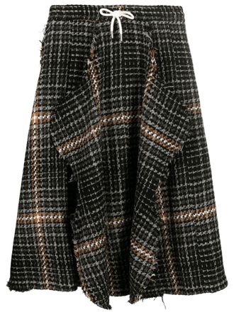 Charles Jeffrey Loverboy jupe mi-longue &agrave; carreaux - Noir