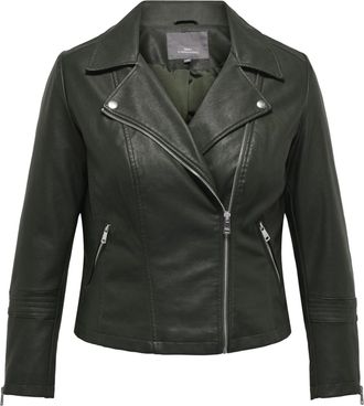 Only Carmakoma Damen Caremmy Faux Leather Biker Noos Lederimitatjacke, Rosin, 48