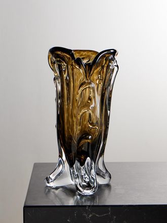 LOUISE ROE Drape Vase Aus Glas - Gr&uuml;n