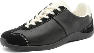 Generic JCVBN Chaussures plates tendance pour femme, l&eacute;g&egrave;res, respirantes, antid&eacute;rapantes, design d&eacute;contract&eacute; en cuir souple, Noir, 36.5 EU