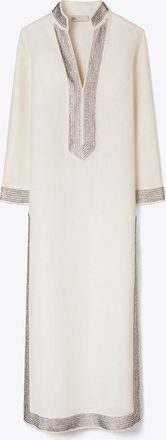 Tory Burch Damen Verzierter Leinenkaftan