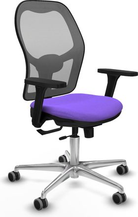 Piqueras y Crespo B&uuml;rostuhl mit 3D-Armen, h&ouml;henverstellbare Lendenwirbelst&uuml;tze, ausgestattet mit Syncro/Traslack und injiziertem Schaumstoff, Grau/Lila