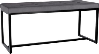 Clp Sitzbank Barci I Moderne Bank | Hochwertige Polsterbank mit schwarz pulverbeschichteten Eisengestell, Farbe:dunkelgrau, Material:Samt