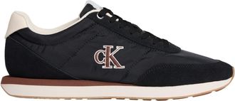 Calvin Klein Herren Retro Runner ESS Mix Mat Ym0Ym01361 Low Top, Black (Black/Light Cashew), 45 EU