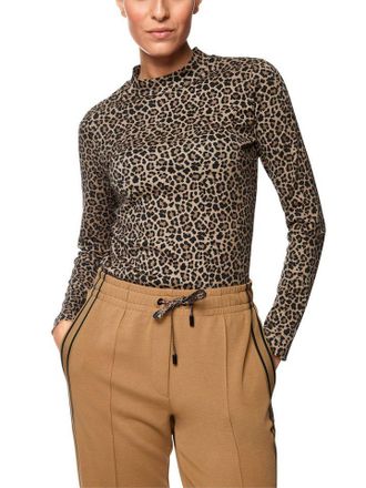 Marc Cain Langarmshirt Doggy Dogs Premium Damenmode Allover-Leomuster, taillierter Schnitt