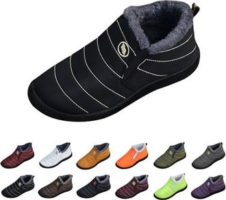 Generic Bottines dhiver pour femme - Doublées - Imperméables - Bottes de neige courtes - Bottes dhiver plates - Antidérapantes - Chaussures dextérieur à enfil