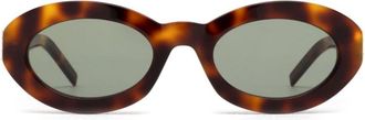 Saint Laurent Eyewear Ovale Monogram Hinge Sonnenbrille - Braun