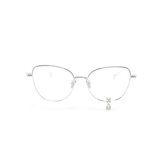 Yvmin Yvmin, Femme, Accessoires, Gris, Taille: ONE Size Lunettes oeil-de-chat orn&eacute;es de cristaux