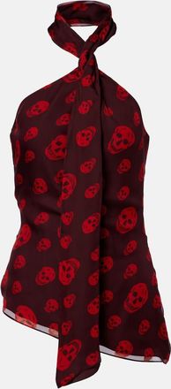Alexander McQueen Top Skull en soie