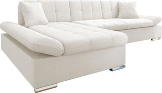 Mirjan24 Ecksofa Malwi mit Regulierbare Armlehnen Design Eckcouch mit Schlaffunktion Bettkasten L-Form Sofa Wohnlandschaft Couch v2 (Sandu 224.01, Ecksofa: Lin