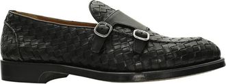 Doucal's Loafer - Woven Black Calf Leather Loafers With Dual Buckle - Gr. 40 (EU) - in Schwarz - für Damen