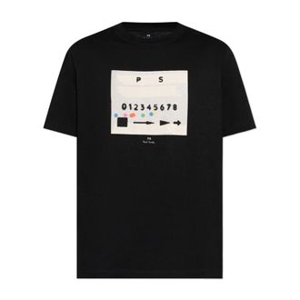 Paul Smith T-Shirt mit farbenfrohem Print - - Tops - Herren - Schwarzk - XL