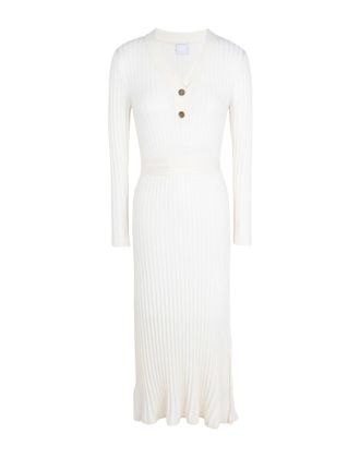 8 by YOOX KNIT L/SLEEVE BELTED MIDI SHIRT DRESS