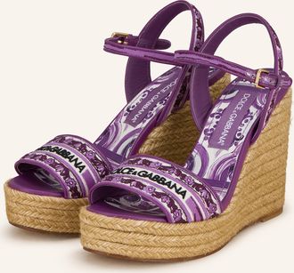 Dolce & Gabbana Wedges Ricamo lila
