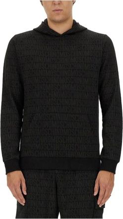 Moschino Homme, Sweatshirts et sweats &agrave; capuche, Noir, Taille: M Logo Sweat &agrave; capuche