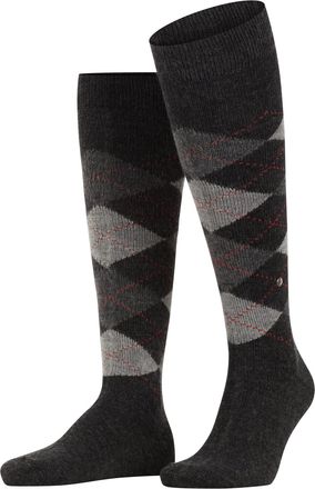 Burlington Herren Kniestrümpfe Preston M Kh warm und weich lang gemustert 1 Paar, Grau Anthracite Mouline 3087, 40-46