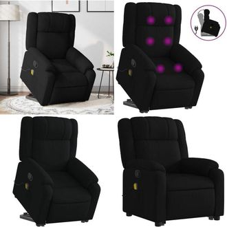 vidaXL Fauteuil de massage inclinable Noir Tissu - Fauteuil Inclinable - Fauteuil Massant - Fauteuil Relax - Fauteuil Électrique - Fauteuil Senior - Home &
