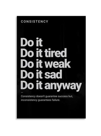 Generic Do It Tired Do It Weak Poster, Consistency Motivational Quote Wall Art for Teen Bedroom, Inspirational Room Decor for Girls and Boys(Framed,16x24inch(