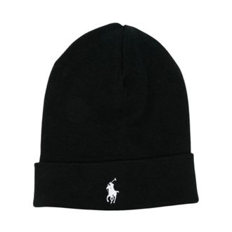 Polo Ralph Lauren Bonnet &agrave; revers avec logo brod&eacute; - unisex - Accessoires - Noir - Taille: ONE Size
