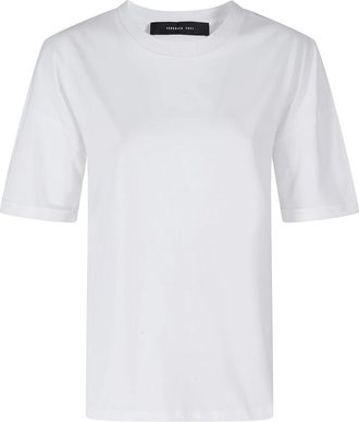 Federica Tosi Femme, Tops, Blanc, Taille: 36 FR T-Shirt en Jersey de Coton