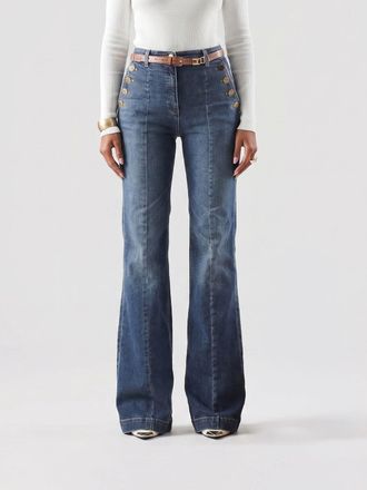 Elisabetta Franchi Jean &eacute;vas&eacute; taille mi-haute en denim