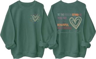 Generic Sweat &agrave; capuche et sweat-shirt &laquo; Dear Person Behind Me &raquo; avec inscription &laquo; Dear Person Behind Me &raquo; pour femme et homme, Vert, S