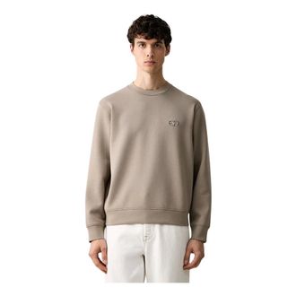 Emporio Armani Homme, Sweatshirts et sweats &agrave; capuche, Beige, Taille: S SweaT-shirt en coton