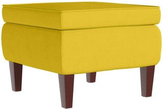 vidaXL Hocker mit Holzbeinen Gelb Samt Vidaxl