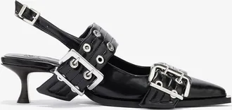 Ganni Talons f&eacute;minins noirs &agrave; boucles - Taille 40 Noir - Pour Femme