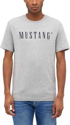 Mustang Jeans T-Shirt Austin en Coton pour Homme - Coupe Droite - Tailles S à 3XL - Blanc, Noir, Vert, Beige, Rouge, Gris, Mid Grey Mélange 4140, 5XL Grande Taille
