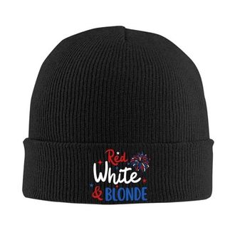 Generic Rouge, Blanc Et Blond Unisex Bonnets Hiver Coupe-Vent Skull Cap Chaud Bonnet De P&ecirc;cheur pour Course &Agrave; Pied Sport Le Quotidien