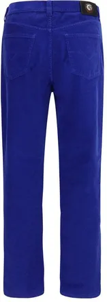 Versace Cotton Corduroy Straight-Leg Jeans - Blue