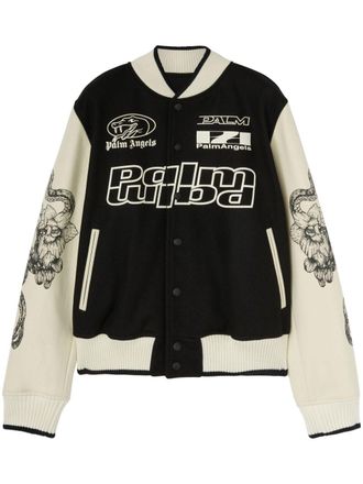 Palm Angels veste teddy &agrave; imprim&eacute; peau de serpent - Noir