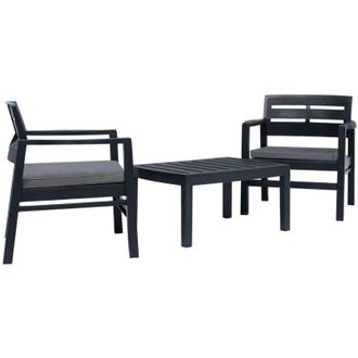 Progarden Wohnzimmer im Freien im Freien 2 Sitze in Harzsesseln mit Kissen und Lombok -Tisch