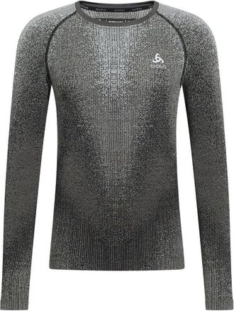 Odlo Herren Blackcomb Eco Big Logo Top Crew Longsleeve Laufbekleidung Unterhemd Black - Grau XL