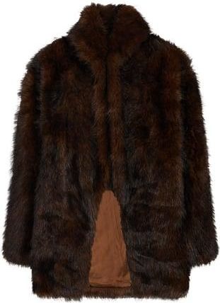 Topshop Manteau droit en fausse fourrure