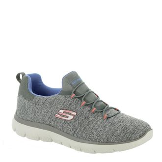 Skechers Summits Quick Getaway Damen-Turnschuhe zum Reinschlüpfen, Grau/Blau, 38 EU