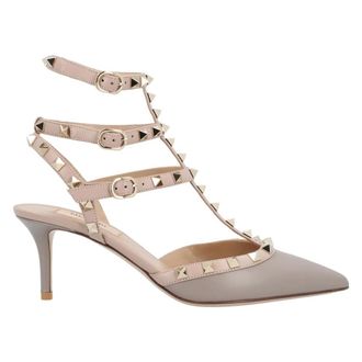 Valentino Garavani Hohe Schuhe - Rockstud Pointed-Toe Pumps - Gr. 36,5 (EU) - in Grau - f&uuml;r Damen