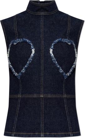 Moschino Femme, Tops, Bleu, Taille: 38 FR Haut en denim stretch