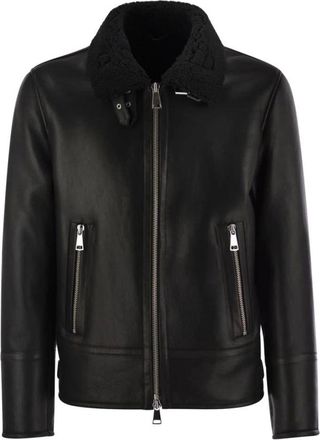 Dondup Homme, Vestes, Noir, Taille: L Veste en peau lain&eacute;e