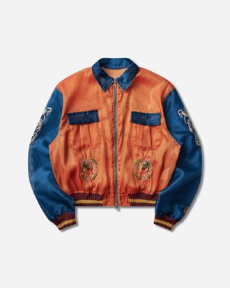 KAPITAL Men s Sheer Pearl Mosquito Guard 2Tones Vietnam Jacket Orange / Blue