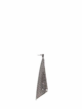 Paco Rabanne Womens Earrings Pixel Flow Silver Chainmail Brass