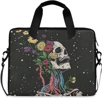 Alaza Sac pour ordinateur portable de 40,6 à 15,6 pouces - Motif crâne gothique et papillon - Pour homme et femme - Pour étudiant, travail, voyage, Skull I9