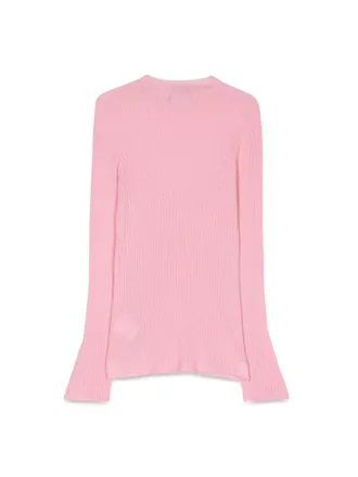 Versace Rib-Knit Virgin Wool Sweater - Pink