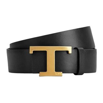 Tod's Femme, Accessoires, Noir, Taille: 85 CM Ceinture r&eacute;versible T Timeless