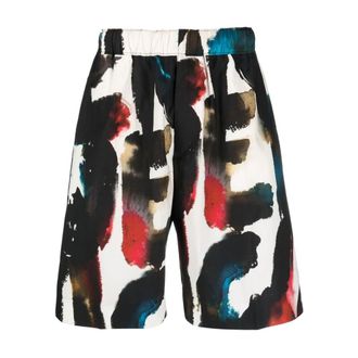 Alexander McQueen Logo-Print Shorts mit geradem Bein - - Shorts - Herren - Mehrfarbig - M