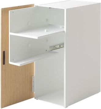 Yamazaki Tableware 2109 Tower Game Console Organizer, White, Steel/Wood/Magnet/Silicone, 24.7 x 36.5 x 60.3 cm